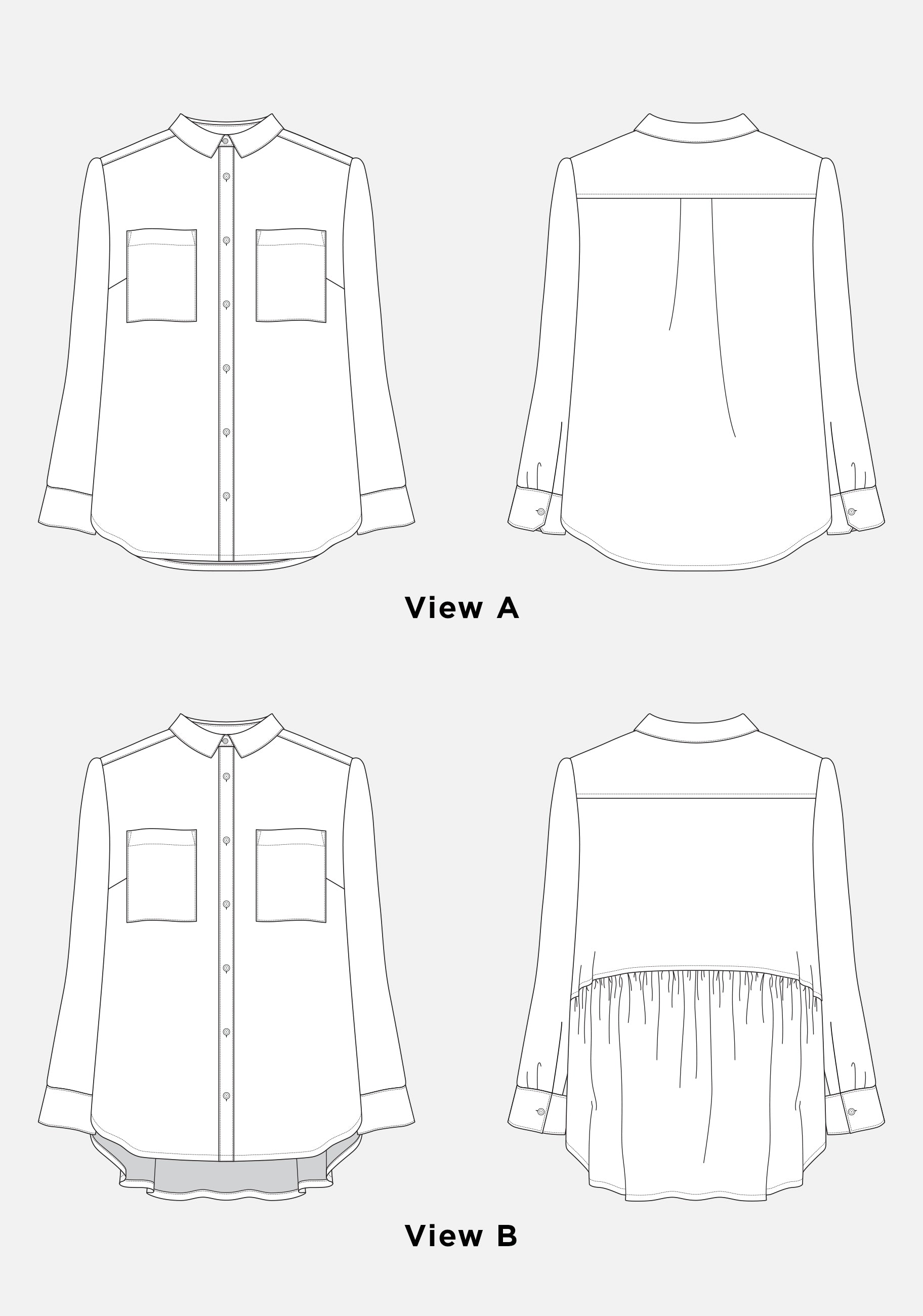 Archer Button Up Shirt Sewing Pattern | Sizes 14–32 | Grainline Studio